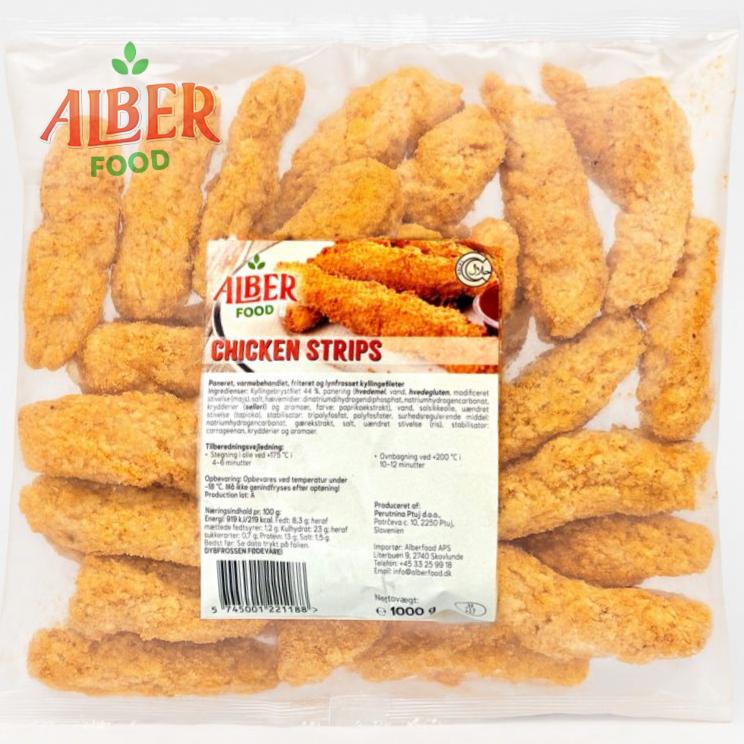 Alber Chicken strips IQF 8x1kg